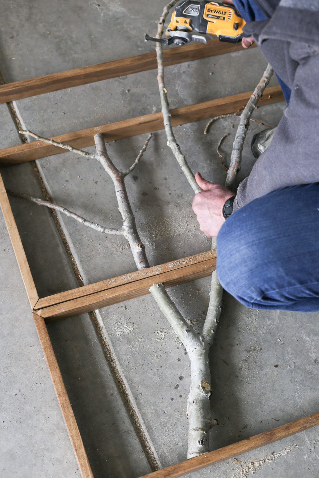 DIY Framed Branches - Customizable Large Wall Decor Idea - The Unlikely ...