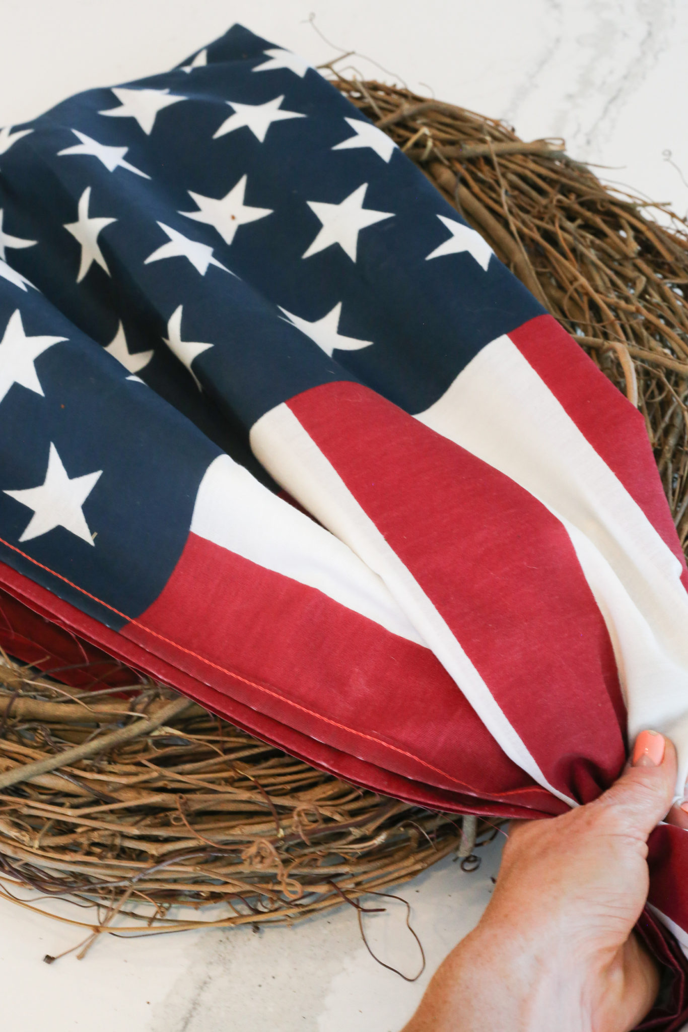 Surprisingly Easy DIY Flag Wreath - The Unlikely Hostess