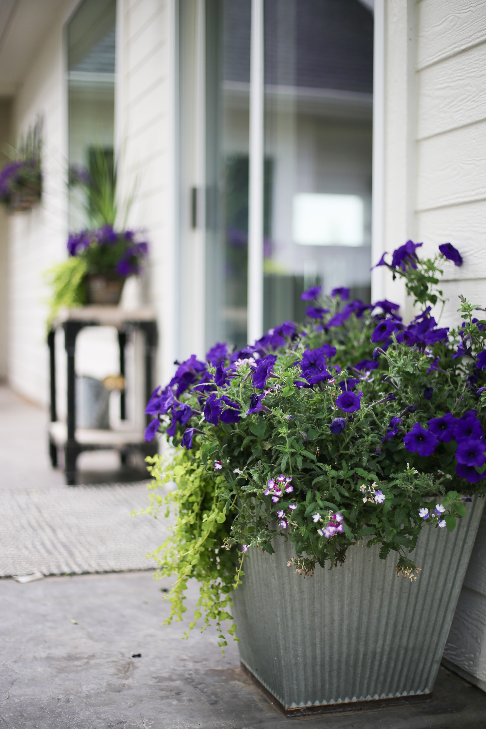 Overflowing Farmhouse Flower Beds and Front Porch Patio Arrangements ...