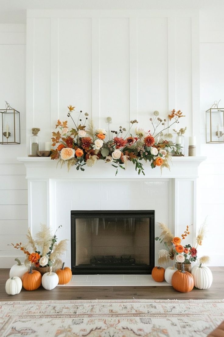 36 Cozy Fall Mantle Decor Ideas - The Unlikely Hostess