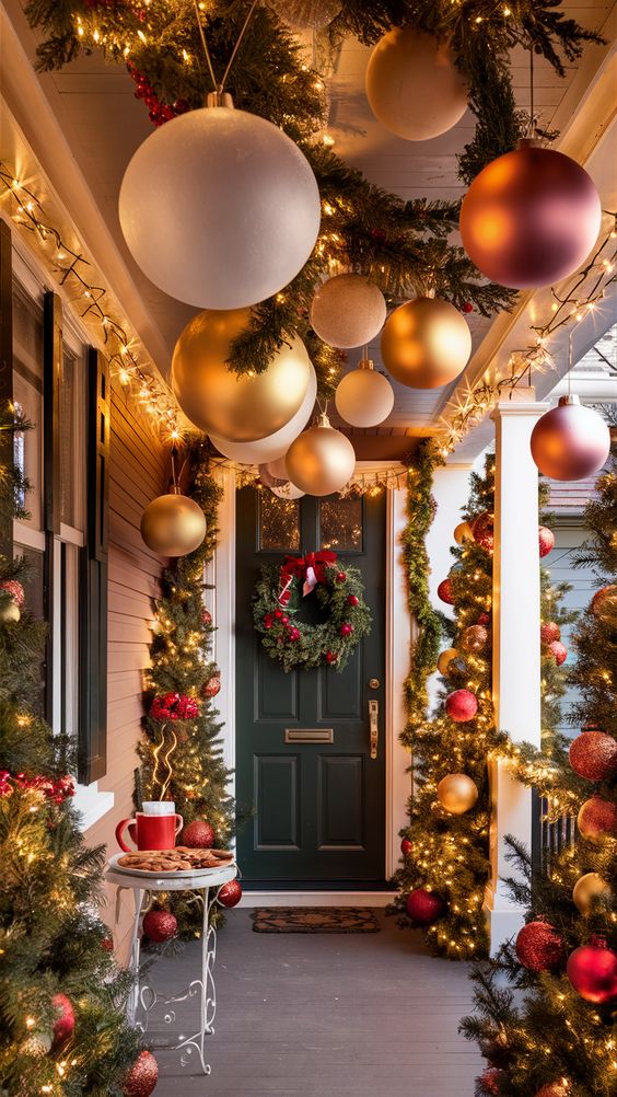 23 Breathtaking Front Porch Christmas Decor Ideas - The Unlikely Hostess