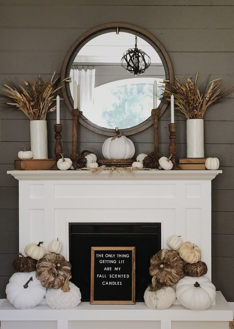 36 Cozy Fall Mantle Decor Ideas - The Unlikely Hostess
