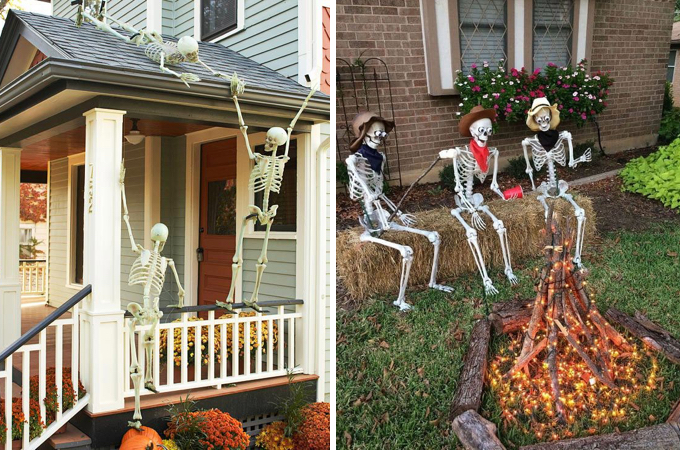 31 Hilarious Halloween Skeletons In Funny Front Yard Poses - The ...